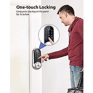 Hugolog Smart Lock,Keyless Entry Door Lock,Keypad Smart Door Lock,Smart Deadbolt Lock,Electronic Door Lock with Keyless Deadbolt,Bluetooth Digital Door Lock for Home,Airbnb,Garage