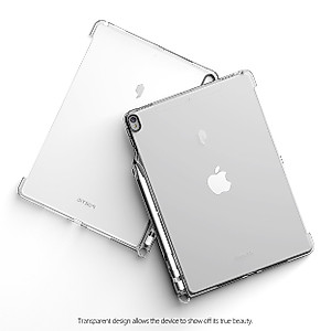 Poetic Lumos Case Designed for iPad Air 3 (10.5 Inch, 2019), iPad Pro 10.5, Flexible Soft Transparent TPU Clear Back Cover with Pencil Holder,Compatible with Smart Keyboard and Smart Cover, Clear