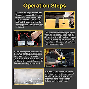 QPKING EVAP Smoke Fuel Leakage Tester 4 in 1 Car Conduit Pipe System Leak Detection Tools, Car Fuel Leak Detector for 12V/24V Vehicles Boats with Adjustable FlowMeter Leak Detector