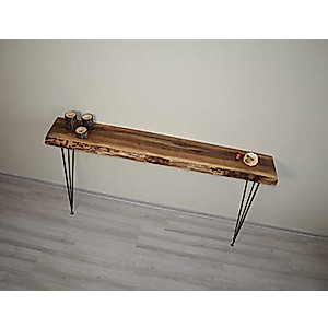 Live Edge Cherry Wood Naturally Form, Console Table 56" x 9" x 29.5" (Handmade)