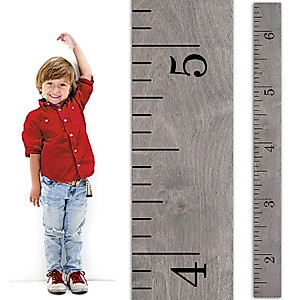 HEADWATERS STUDIO Wooden Growth Chart for Wall-Kids Sizing Chart, Height Measurement for Wall, Kids Height Wall Chart, Kids Height Ruler, Height Growth Chart for Kids - Love Grows Here Gray (63"x6.7")