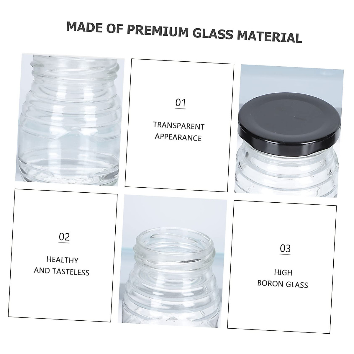 YARNOW 6pcs Honey Bottle Household Bottles Sauce Jars with Lids Kitchen Accessories Storage Bottles Mel Dispenser Portable Mel Bottles Glass Mel Bottles Salad Dressing Bottles