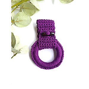 Hanging Kitchen towels ring - Towel holder for kitchen towels with hanging loop - Kitchen towel hanger unique House Warming Gift (Purple)