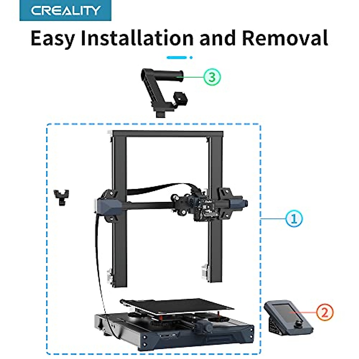 Official Creality 3D Printer Ender 3 S1 with CR Touch Auto Leveling, Sprite Extruder, High Precision Z-axis, Removable PC Build Plate, FDM 3D Printer for Beginners Professional 8.66"x 8.66" x 10.63"