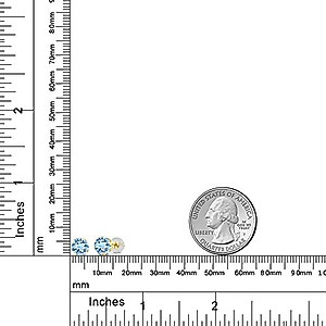 Gem Stone King 14K Gold Gemstone Birthstone Solitaire Stud Earrings | Round 6MM | Gold Earrings for Women