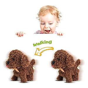 WEofferwhatYOUwant Plush Electronic Labradoodle Dog - Adorable Goldendoodle Teddy Bear Puppy- Walks, Barks, and Cuddles. Ages 18+ Months