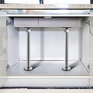 WICHEMI Undermount Sink Brackets, Set of 2 Adjustable Stainless Steel Sink Support Brackets, Never Fall Sink Repair System for Kitchen and Bathroom, Utility Sink Replacement Legs(16 to 29.5 inch)