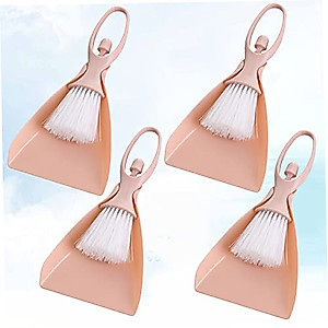 COLLBATH 4 Sets Household Supplies Mini Broom and Dustpan Set Portable Cleaning Set Whisk Brooms Cleaning Brushes Gadget Cleaning Utensils Lecrueset Pans Desktop Cleaner Cleaning Tools Pink