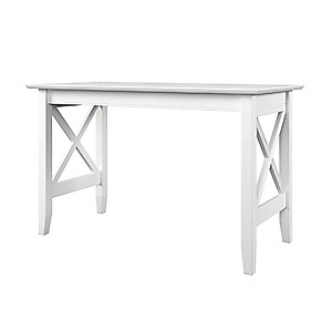 AFI 48" Solid Wood Writing Desk - Sturdy X Design - Home Office Desk Laptop Computer Work Study Table with USB Charger White
