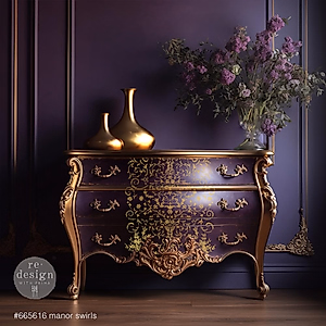 Prima Marketing Re-Design Gold Foil Kacha Decor Transfers-Manor Swirls RE665616