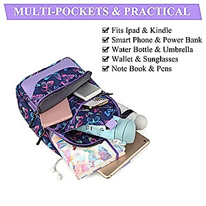 VASCHY Sling Bag for Women, One Strap Anti-theft Shoulder Crossbody Small Backpack Chest Bag for Hiking/Travel Butterfly