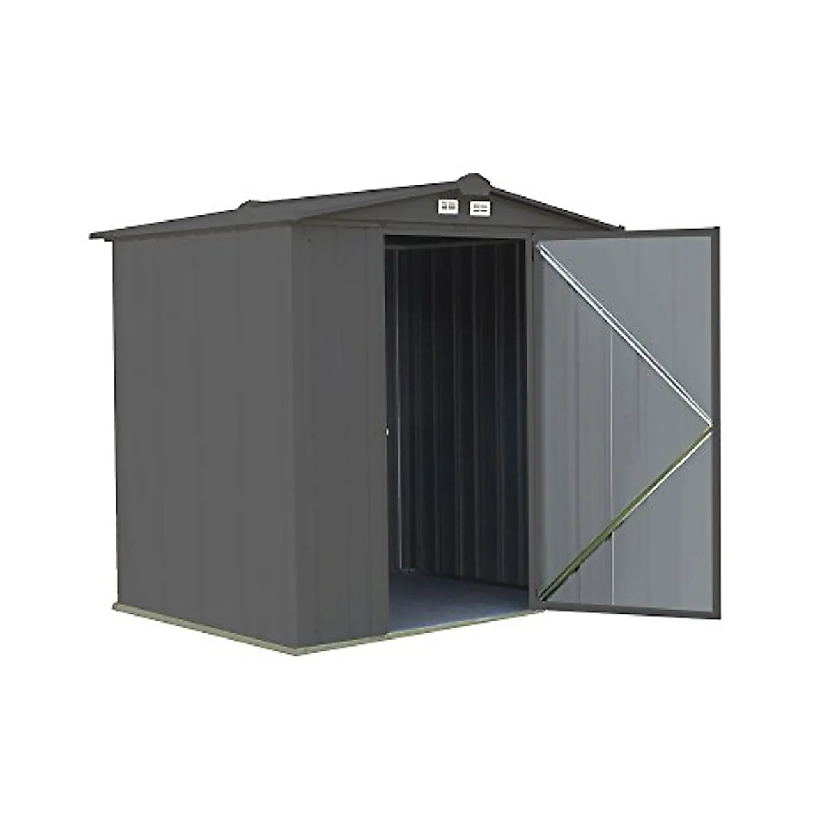 ARROW 6' x 5' EZEE Galvanized Steel Low Gable Shed Charcoal, Storage Shed with Peak Style Roof