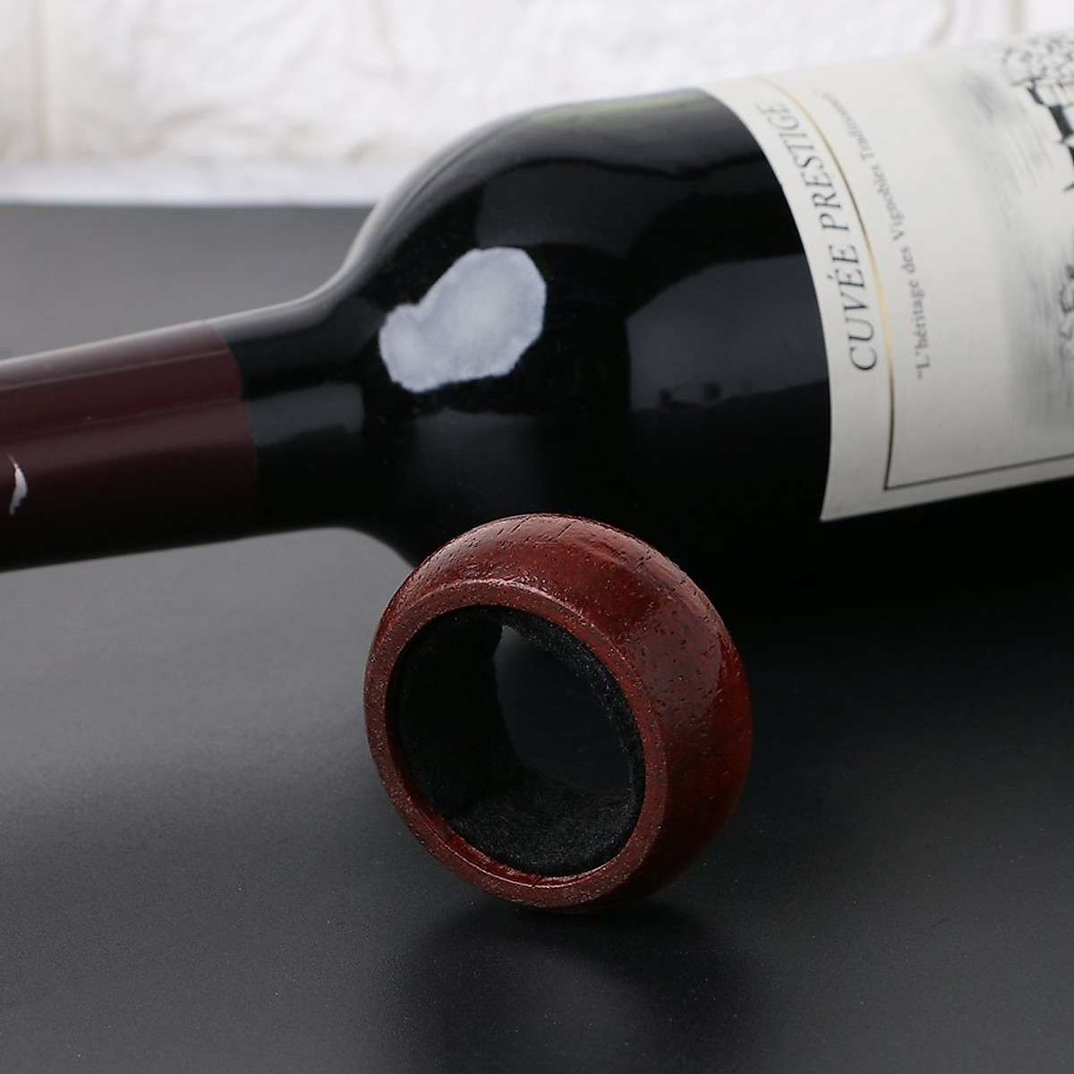 XISAOK Wine Bottle Collar - Wooden Red Wine Bottle Drip Collar - Stop Drips Ring Home Bar Accessories