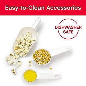 West Bend Stir Crazy Movie Theater Popcorn Popper, Gourmet Popcorn Maker Machine with Nonstick Popcorn Kettle, Measuring Tool and Popcorn Scoop for Popcorn Machine, 4 Qt., Blue