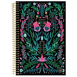 bloom daily planners UNDATED Spanish Calendar Year Day Planner - Passion/Goal Organizer - Monthly/Weekly Agenda Book with Tabs (January to December) - 6" x 8.25" - Folky Floral