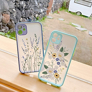 Ownest Compatible with iPhone 7 Plus/8 Plus Case with Clear Flower Frosted PC Back 3D Floral Girls Woman and Soft TPU Bumper Protective Silicone Slim Case for iPhone 7 Plus/8 Plus-Purple