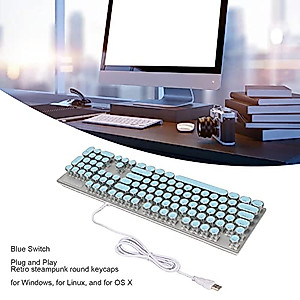 LBEC Blue Switch Mechanical Keyboard, Ergonomic 104 Keys Mechanical Gaming Keyboard Plug and Play Blue Switch for (Blue Switch)