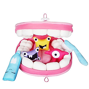 KAKIBLIN Educational Plush Toy, Preschool Educational Plush Toys for Kids, Teaching Kid How to Protect Teeth and Learning What in Their Oral