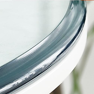 BPILOT Lazy Susan Dinner Table Round Rotating Serving Tray, Transparent Glass Turntable, Cover Table Top Swivel Plate For Barrel Pub Table,customizable (Color : Clear, Size : 110cm)