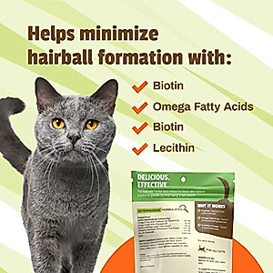 Pet Naturals Hairball for Cats with Omega 3, Chicken Flavor, 30 Chews - Can Help Eliminate Hairballs and Manage Excess Shedding - No Corn or Wheat