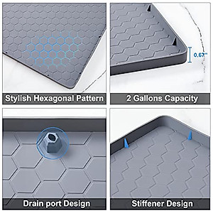 Under Sink Mat for Kitchen Waterproof, 34" x 22" Silicone Under Sink Liner Cabinet Mat Cabinet Protector, Sink Mats for Kitchen, Bathroom and Laundry Room