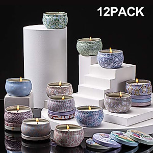 Bauhinia 12 Constellations Scented Candles Soy Wax Tin Candles, Natural Fragrance Candles for Stress Relief and Aromatherapy Candles Set of 12