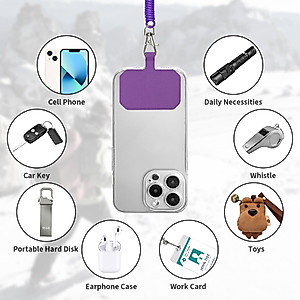 HOTEMIA Phone Tether Lanyard Anti Theft Phone Strap with Carabiner Anti-drop Outdoor Skiing Hiking Cycling fishing Climbing fit iPhone and Most Cell Phone (Black+Purple)