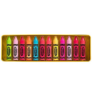 Lip Smacker Crayola Flavored Lip Balm Collectors Tin | Flavor Vault | Dry Lips | For Kids, Men, Women | Stocking Stuffer | Christmas Gift | Set of 12