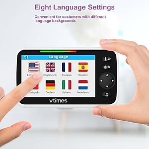 VTimes Baby Monitor Video Baby Monitor with Camera and Audio No WiFi 5" LCD Screen, Two-Way Audio, Night Vision,1000ft Range, 2X Zoom Temperature Display, Lullaby Elderly Pet