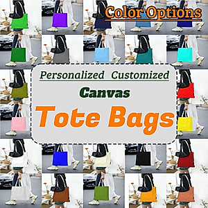 Customize Tote Bag Custom Canvas Tote Shopping Bag Your Own Logo Picture Text Name Personalized Gifts For Business Travel Birthday Wedding Holiday