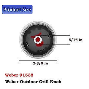 Weber Grill Light Control Knobs, Weber 91538 2 Pack of Outdoor BBQ Grill knobs fit for Weber Gas Grill E-470, E-670, S-460, S-470, S-660, S-670