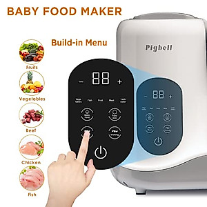Baby Food Maker & Steamer All in 1 Processor for Toddlers-Steam, Blend, Chop, Sterilizer, Puree, Warm Milk, 8 Oz Stirring Cup, Timer, Auto Shut-Off, 120V, Homemade Food, white, Small, 35 Oz