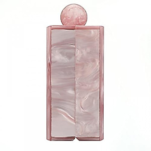 Acrylic Clutch Purse for Women Evening Dress, Wedding Party Square Bag Evening Clutch (Pink-01)