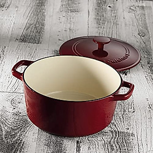 Cuisinart Chef's Classic Enameled Cast Iron Round Covered Casserole (Cardinal Red, 5- Quart)