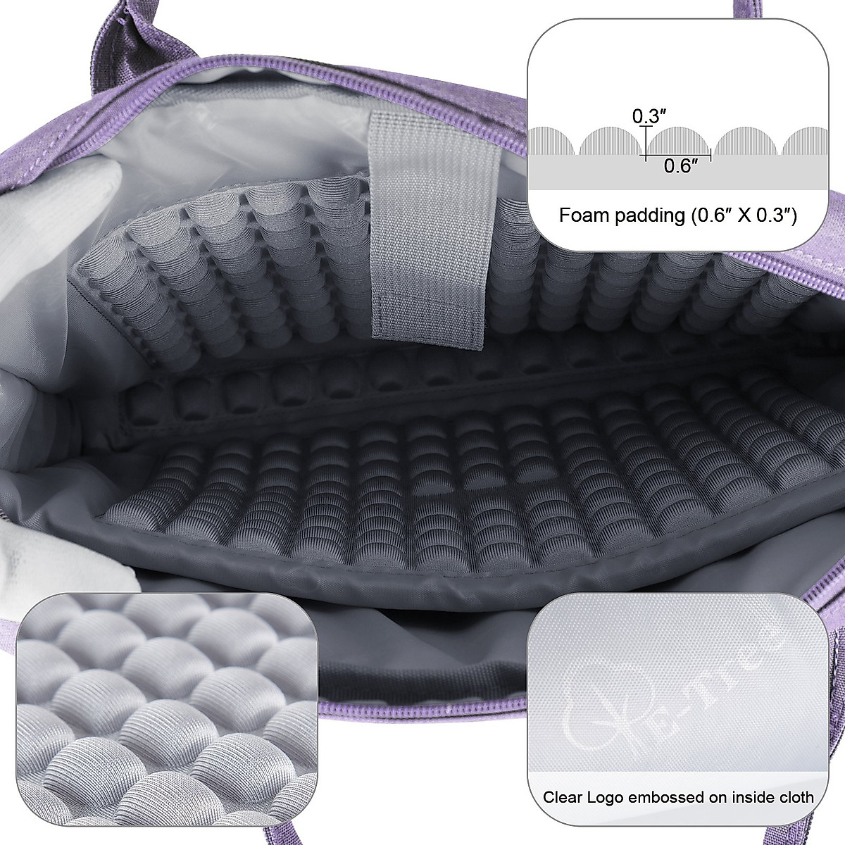 E-Tree Laptop Bag for Women, 15.6 inch Shockproof Padded Laptop Case Briefcase Computer Bag Messenger Bag Work Bag 15 inch Purple