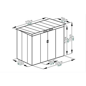 Goplus 4' X 7' Outdoor Storage Shed Garden Sliding Door Outside Tool House (Gray)