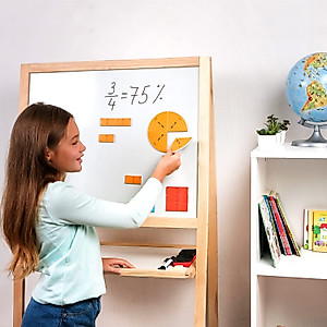 166 PCS Magnetic Fraction Tiles & Fraction Circles with Percentages - Math Manipulatives for Elementary School, Fraction & Percent Strips & Bars, Fraction Manipulatives Class Set, Homeschool Supplies