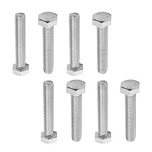 MroMax 8Pcs M8 x 45mm Hex Head Screws Bolts, 304 Stainless Steel 18-8, Fully Threaded, External Hex Drive, for Mounting Chair, Handles, Rail, Pump, Wheels, Antenna Parts, Boat and Plastic Bumpers