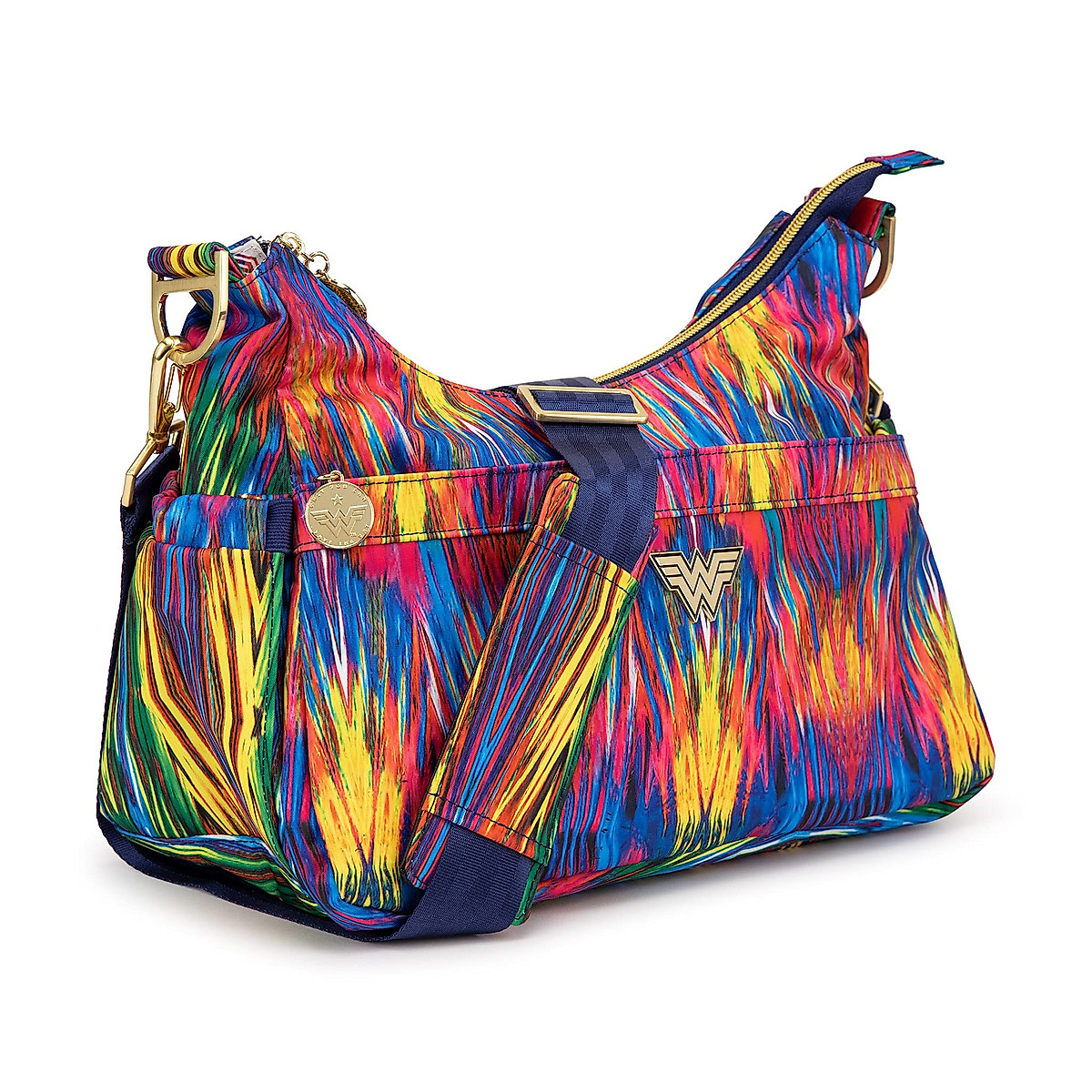 JuJuBe Wonder Woman 1984 Hobobe Bag | Boho Chic Style Diaper Bag, Travel-Friendly Everyday Shoulder Bag with Internal Organization