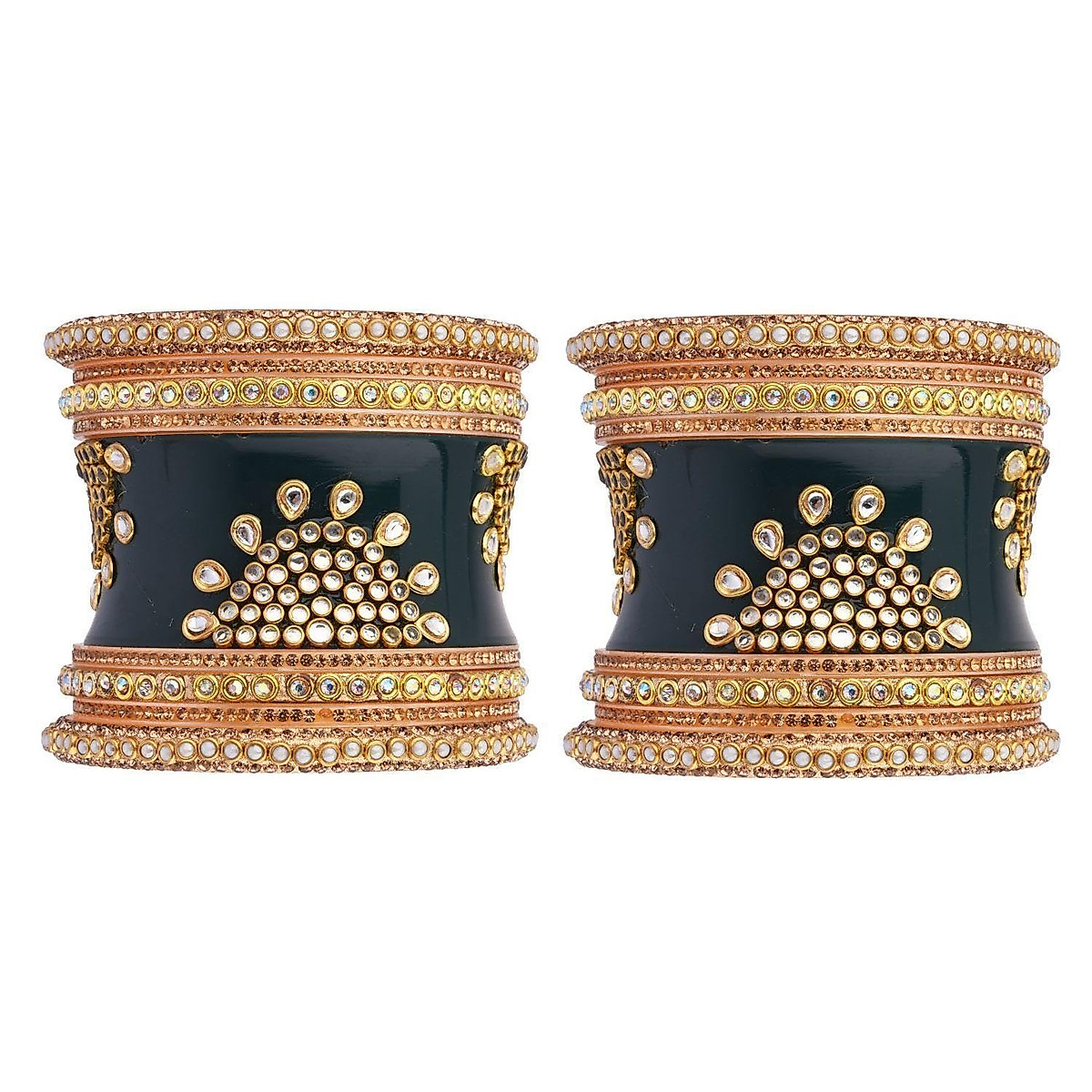 Efulgenz Traditional Indian Wedding Bangles CZ Crystal Bridal Bracelet Bangle Set for Women (Pcs)