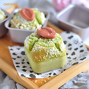 CHEFMADE Mini Brownie Cake Pan Set, 2.4-Inch 4Pcs Non-Stick Square Muffin Pan Blondie Bakeware for Oven and Instant Pot Baking (Champagne Gold)