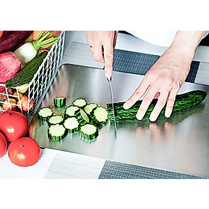 KORVOS Stainless Steel Cutting Boards for Kitchen, Heavy Duty Chopping Board, Butcher Block Board for Meat, Cheese, Vegetable