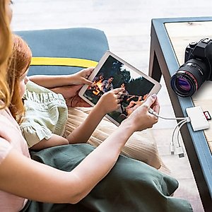 [Apple MFi Certified] 5-in-1 iPhone Memory Card Reader, USB OTG Adapter & SD/TF Card Camera Viewer for iPhone/iPad/PC/Android/Camera/USB C & A Devices, Supports SD/Micro SD/SDHC/SDXC/MMC Plug and Play