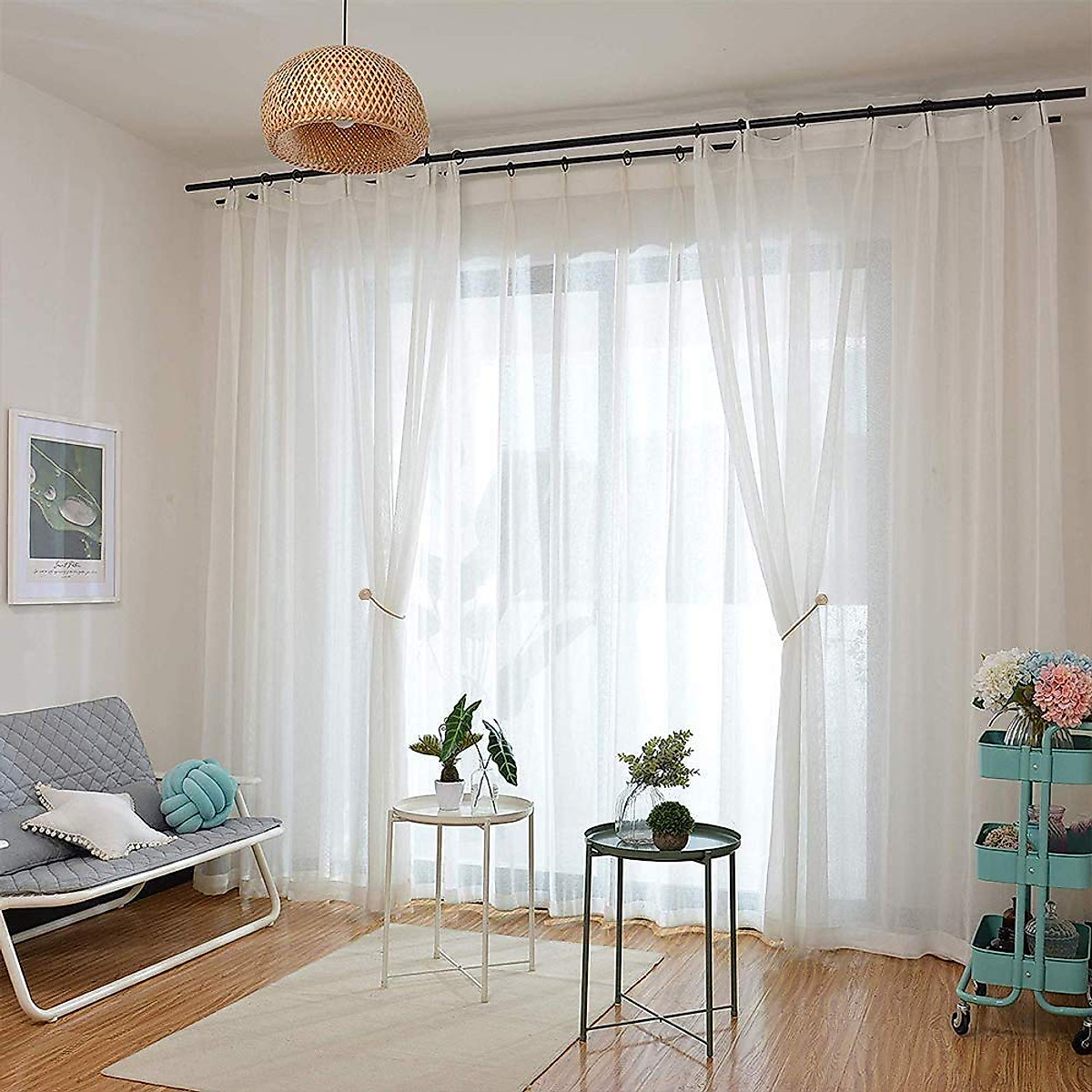 2 Magnetic Curtain Tiebacks- Drapery Holdbacks, Tie Backs Holdback for Blackout Sheer Window Treatment, Upgrade 2022