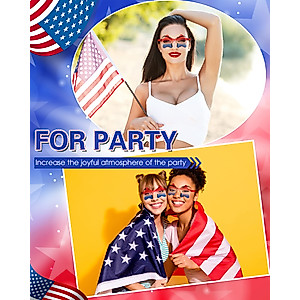 Kanayu 12 Pairs Red White and Blue Star Glasses 4th of July Rimless Sunglasses Pentagram Sunglasses for Independence Day(Red Leg)