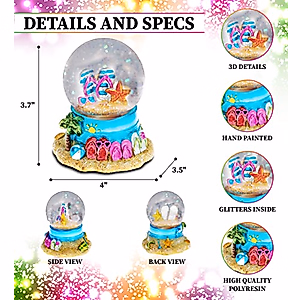 CoTa Global Cool Summer Beach Sandals Snow Globe - Water Globe Figurine with Sparkling Glitter, Collectible Novelty Ornament for Home Decor, for Birthdays, Holiday and Valentine's - 65mm
