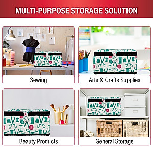 SINGER 07271 Basket with Sewing Notions Kit & Removable Tray-Vintage Spools, Tan