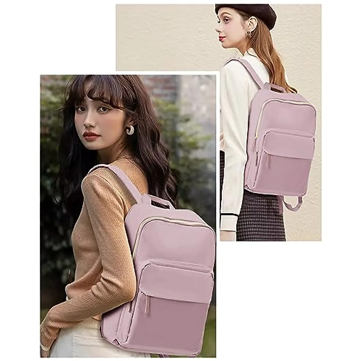 Laptop Backpack Women Teacher Backpack Work Computer Backpack with Laptop Compartment College Waterproof Anti Theft Backpack Casual Daypack Business Travel Backpack for Women Carry On Bag Pink