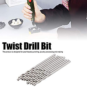 10Pcs High Speed Steel Cobalt Drill Bit Set, 1.75mm/0.07in Twist Drill Bit Small Straight Shank Pearl Drilling Machine Tools, for Pearl Beads Punching, Jewelry Processing