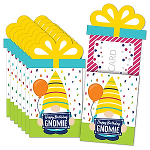 Big Dot of Happiness Gnome Birthday - Happy Birthday Party Money and Gift Card Sleeves - Nifty Gifty Card Holders - Set of 8
